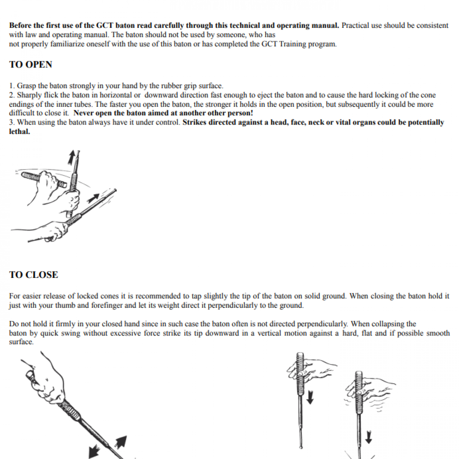 Baton Modes - Open & Closed - GCTactical